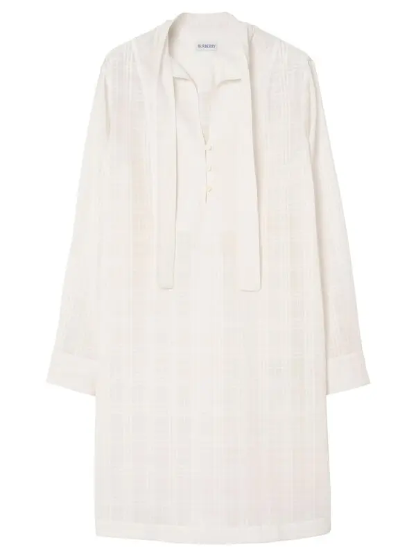 Burberry Cotton Voile Mini Dress - White