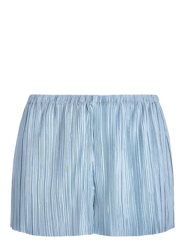 Cult Gaia Sinclair Plissé Origami Shorts - Blue