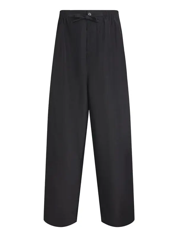 LEMAIRE Cotton Twill Wide-leg Trousers - Black