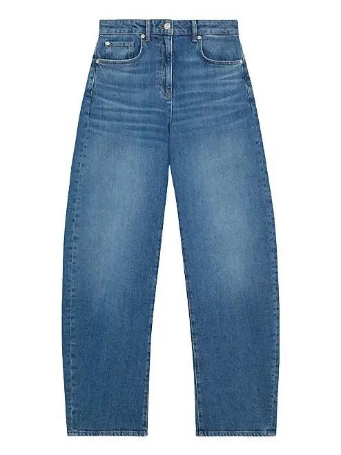 REISS Sabel Barrel-leg Denim Jeans - Mid Blue