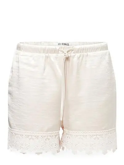 4TH & RECKLESS Candice Lace-trim Satin Shorts - Cream