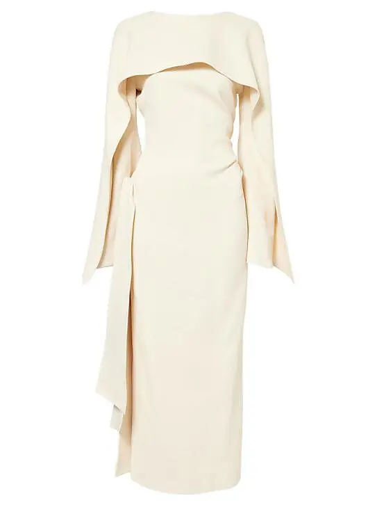 Khaite Woven Midi Dress - Cream