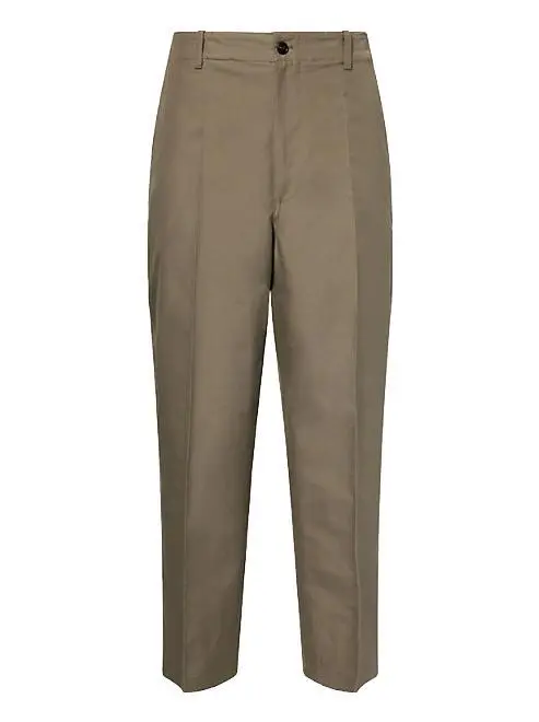 Bottega Veneta Pressed-pleat Wide-leg Cotton Trousers - Steel