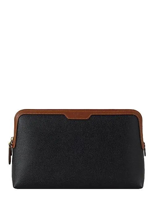 Mulberry Medium Leather Pouch - Black-cognac