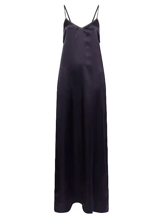 Isabel Marant Leza Beaded Silk Midi Dress - Faded Night