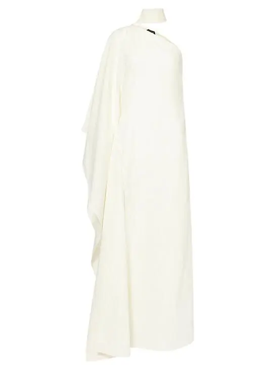 TALLER MARMO Paloma Asymmetric Linen Maxi Dress - Ivory