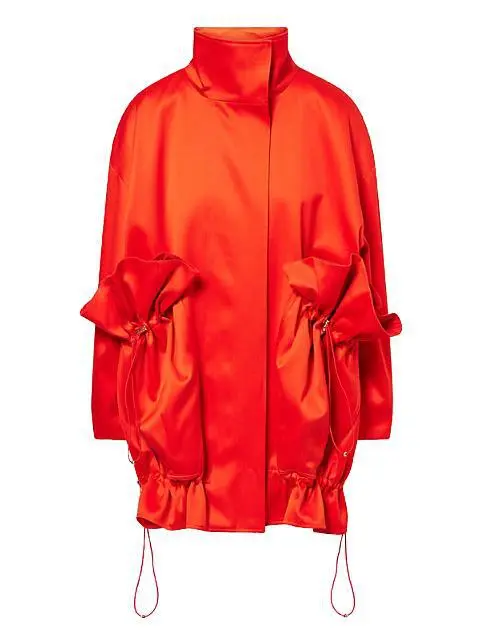ASHLYN Chandra Cocoon Cotton Coat - Red