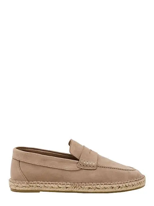 REISS Capri Suede Espadrilles - Stone
