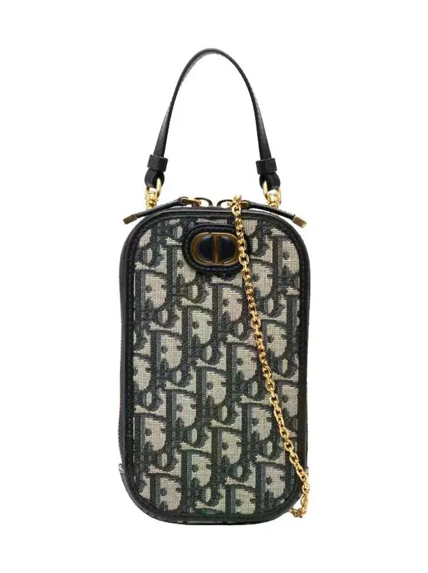 Dior Oblique Canvas 30 Montaigne Phone Holder Satchel - Blue