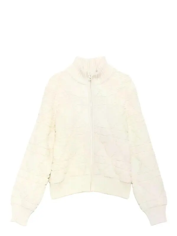 Dior Macrocannage Zipped Cardigan - Neutrals