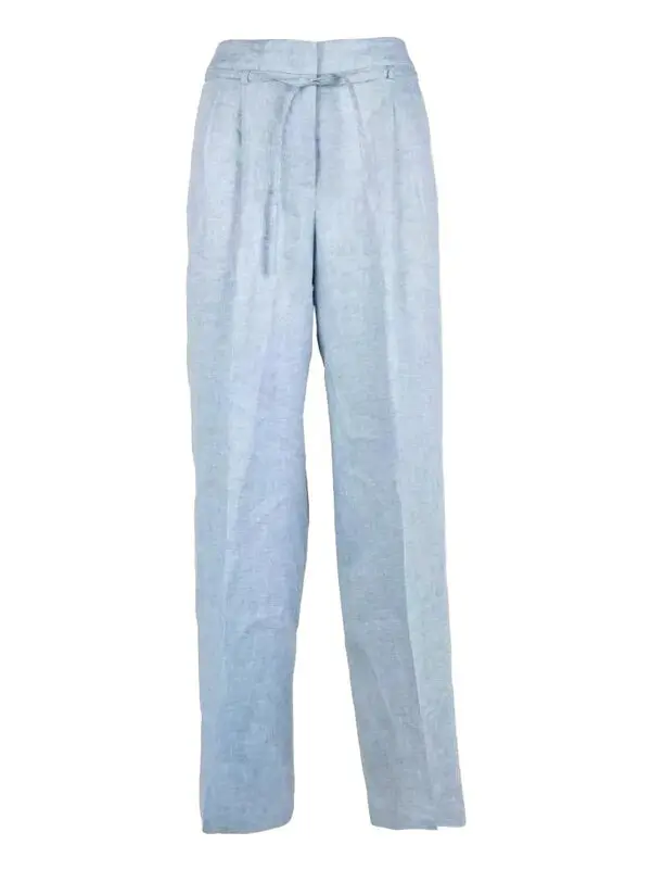 Peserico Belted Straight-leg Trousers - Blue