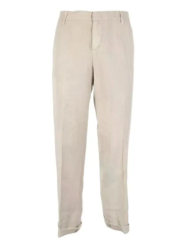 DONDUP Pressed-crease Turn-up Trousers - Neutrals