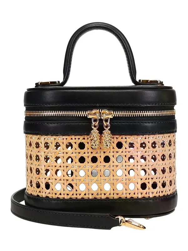 Tyler Ellis Victoria Wicker Small Tote - Neutrals