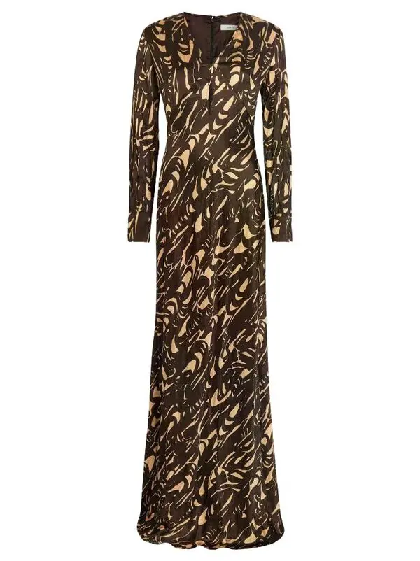 JOSEPH Adore Abstract-print Maxi Dress - Brown