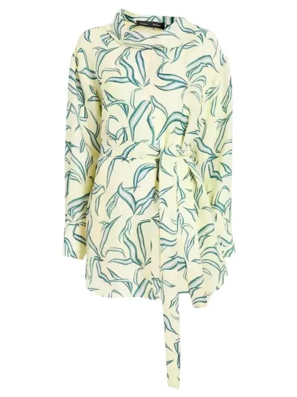 Proenza Schouler Lalia Leaf-print Mini Dress - Neutrals