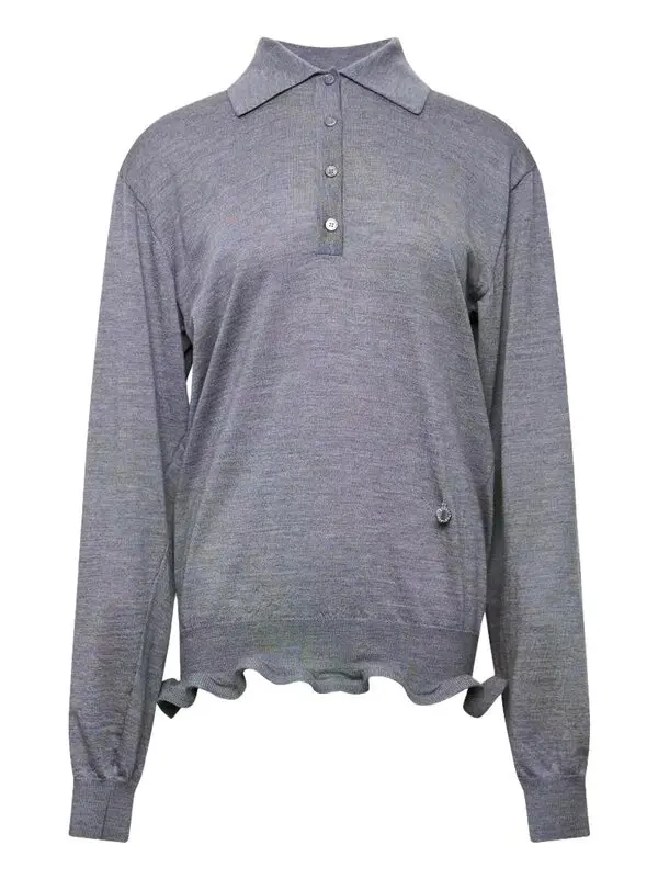 Stella McCartney Ruffled-hem Sweater - Grey