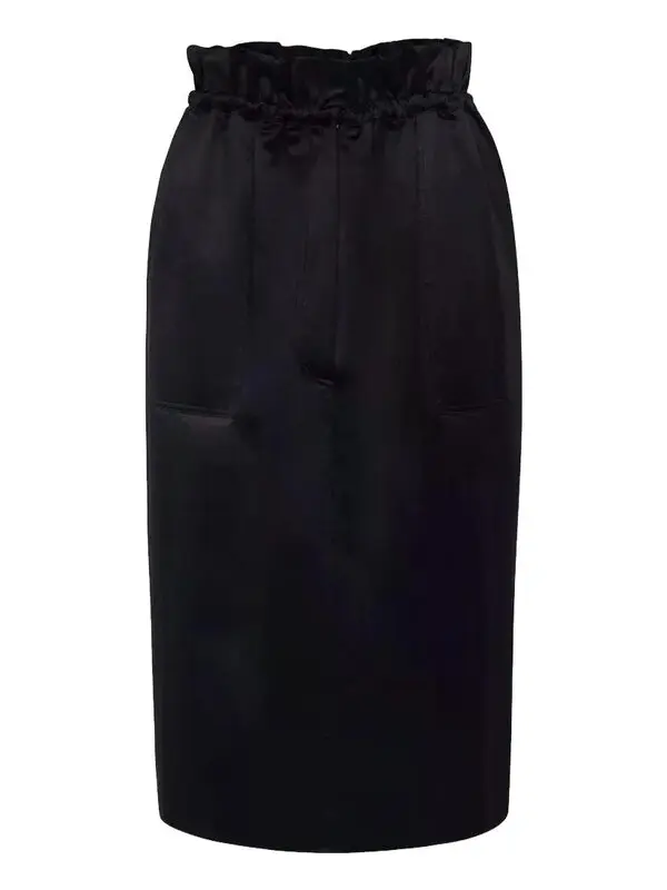 Adam Lippes Pencil Skirt With Paper-bag Waist - Black