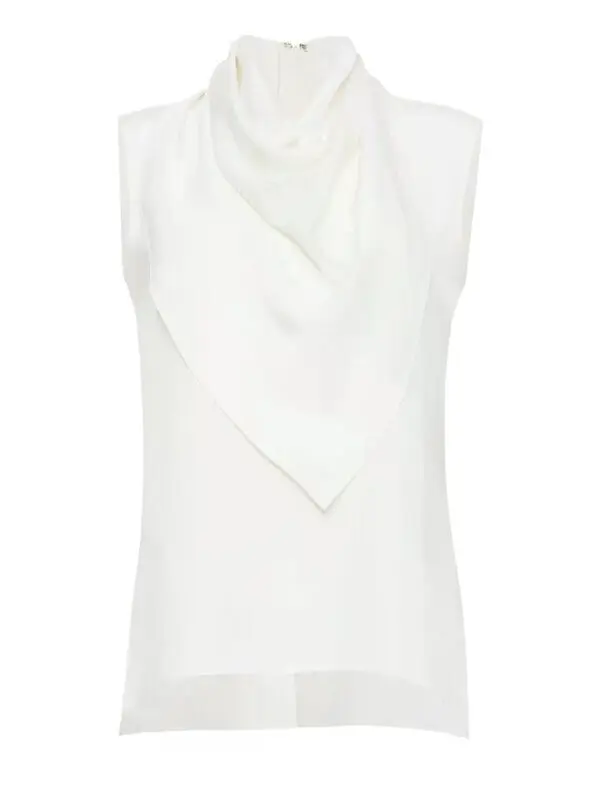 Adam Lippes Draped-neck Top - White