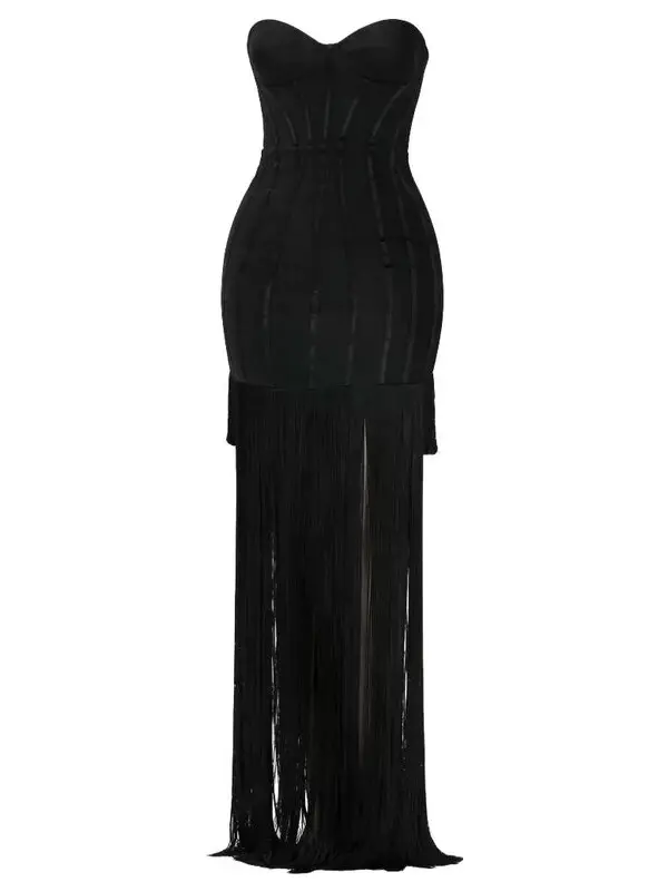 Elisabetta Franchi Strapless Maxi Dress - Black