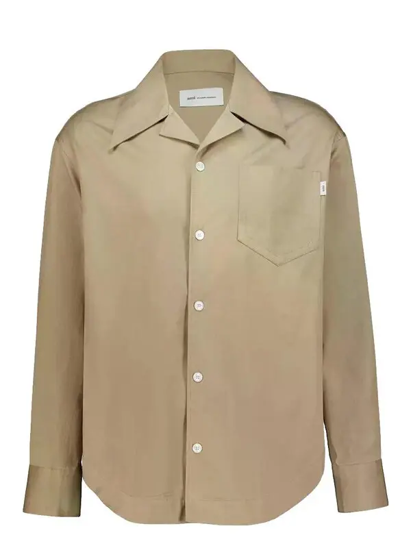 AMI Paris Chest-pocket Long-sleeve Shirt - Neutrals