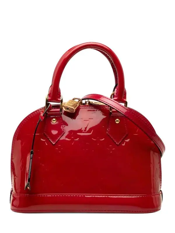 LOUIS VUITTON 2013 Monogram Vernis Alma Bb Satchel - Red
