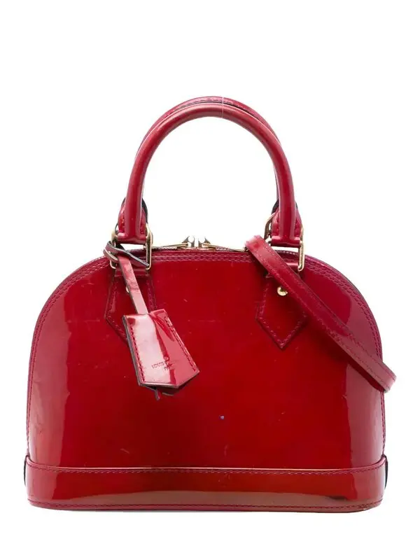 LOUIS VUITTON 2013 Monogram Vernis Alma Bb Satchel - Red