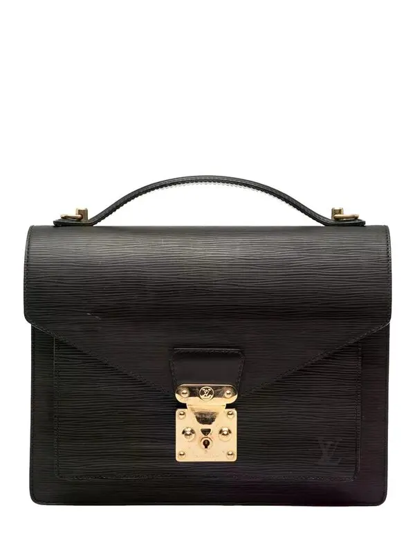 LOUIS VUITTON Epi Monceau 28 Satchel - Black