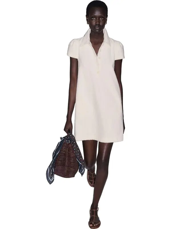 ME+EM Jacquard Towelling Mini Dress - Cream