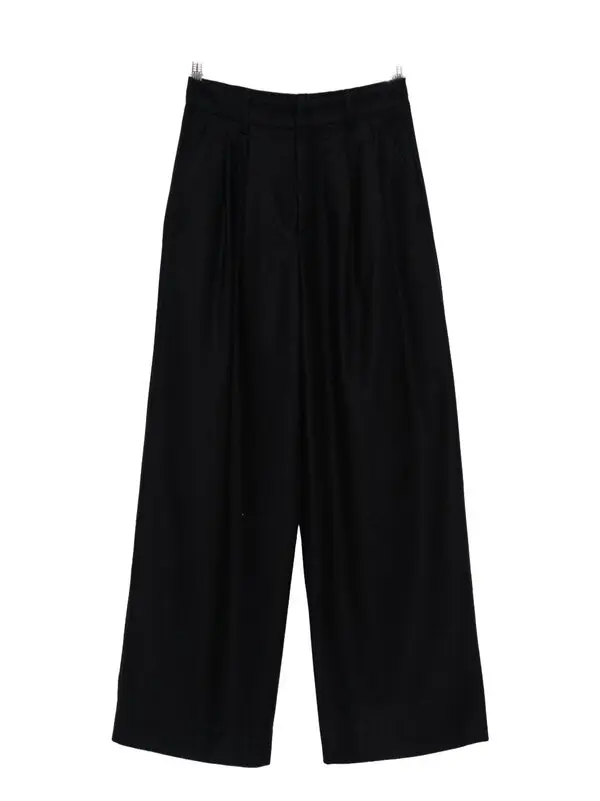 SUSANNE BOMMER Silk Blend Wide Leg Trousers - Blue