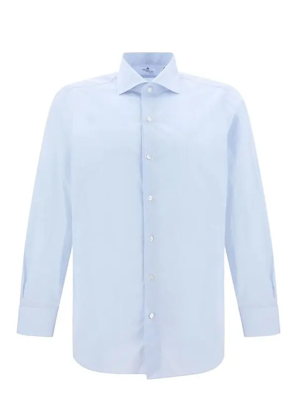 FINAMORE 1925 Classic Cotton Shirt - Sky Blue