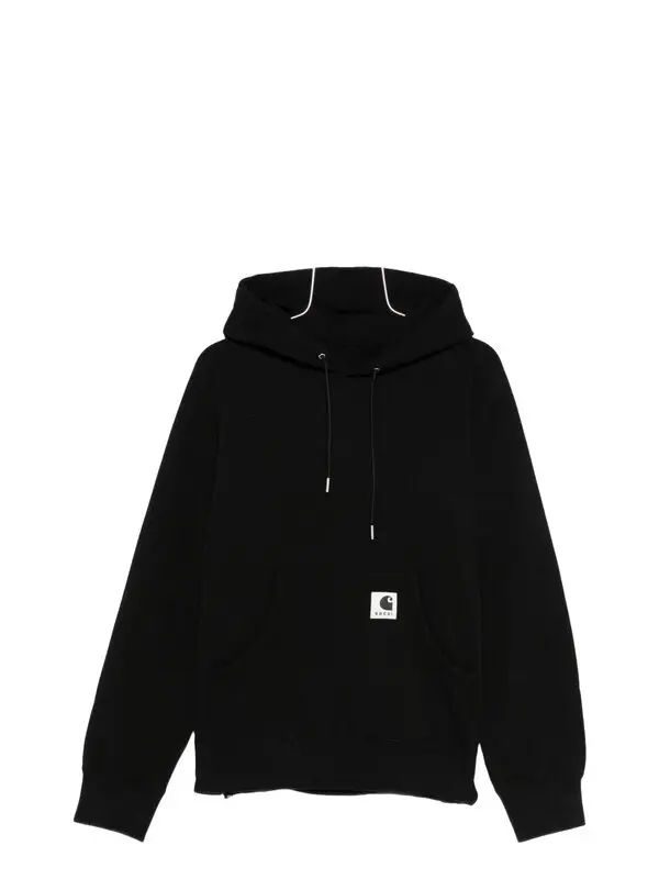 SACAI X CARHARTT WIP Logo Cotton Hoodie - Black