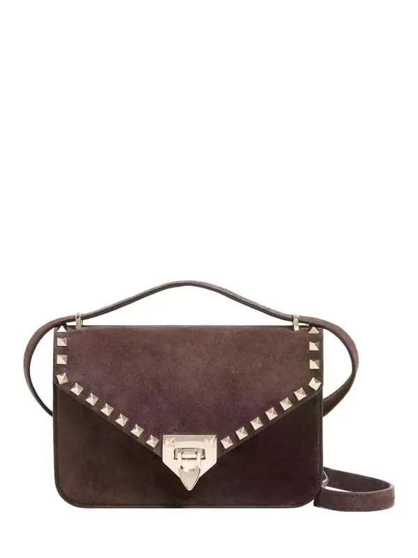 Valentino Garavani Rockstud Small Shoulder Bag - Brown