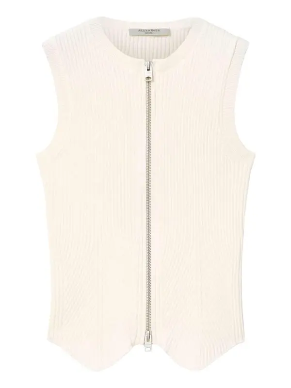 ALLSAINTS Knitted Cruz Waistcoat - White