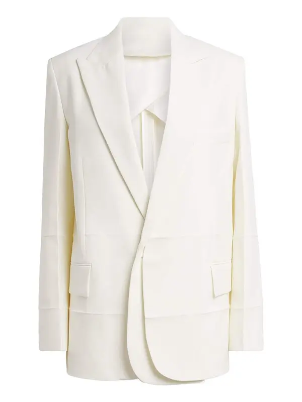 Victoria Beckham Detached Lapel Single-breasted Blazer - White