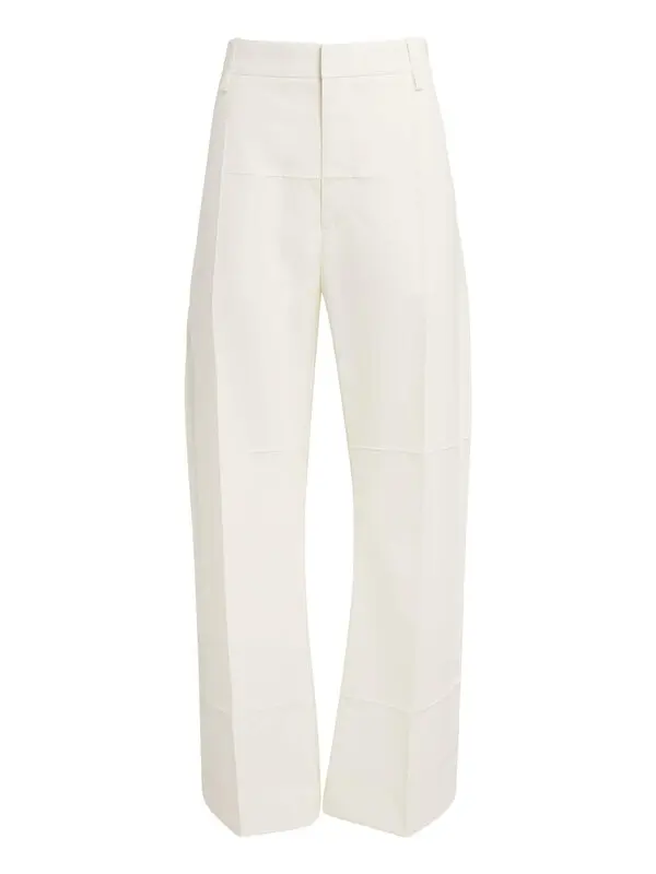 Victoria Beckham Pleated Straight Trousers - White