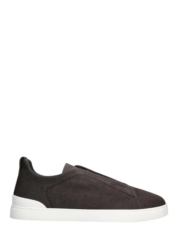 Zegna Canvas Triple Stitch Sneakers - Brown