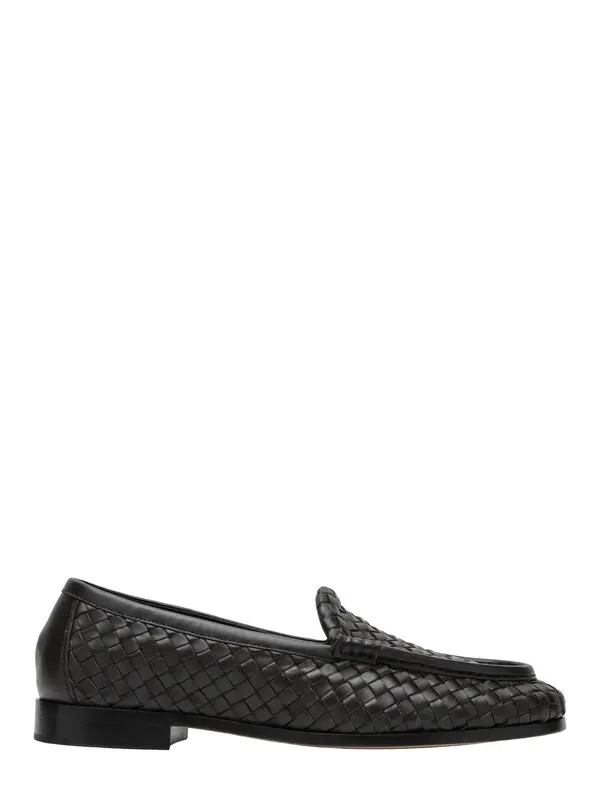 Bottega Veneta Intrecciato Lambskin Loafers - Brown