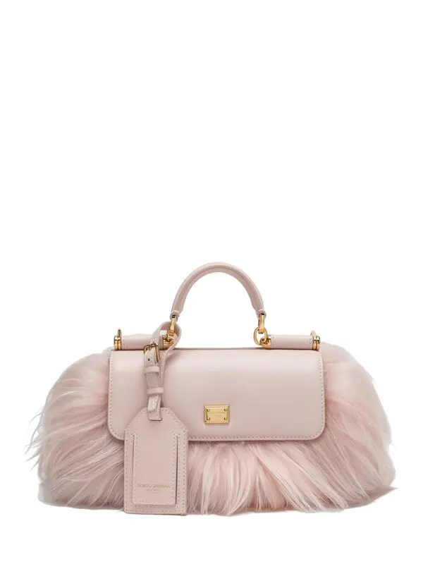 Dolce & Gabbana My Sicily Mini Handbag In Kidassia And Calfskin - Pink