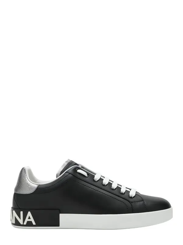 Dolce & Gabbana Portofino Leather Sneakers - Black