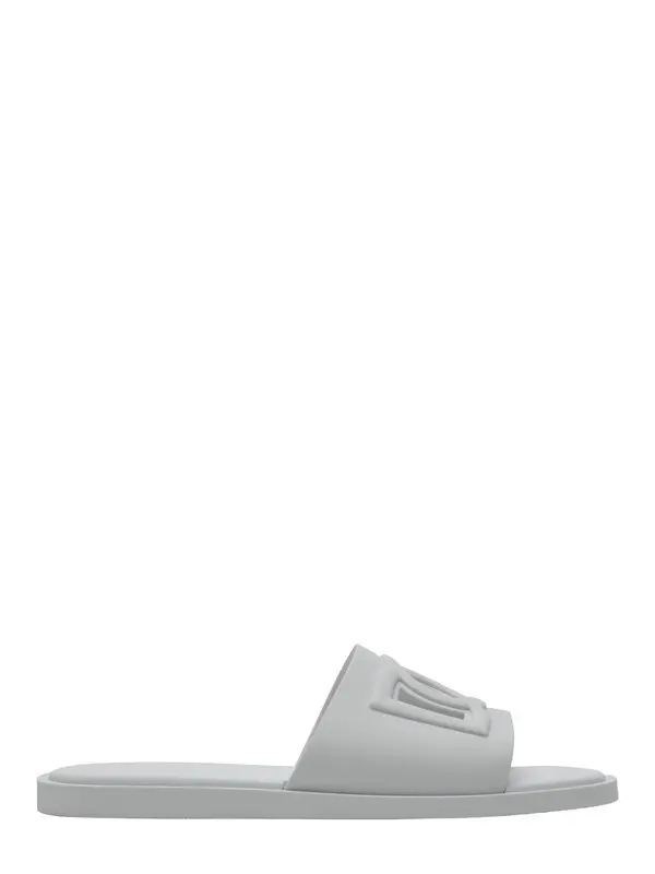 Dolce & Gabbana Optical Rubber Beachwear Slides - White