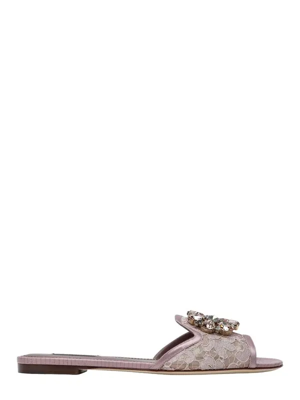 Dolce & Gabbana Slides With Brooch - Pink