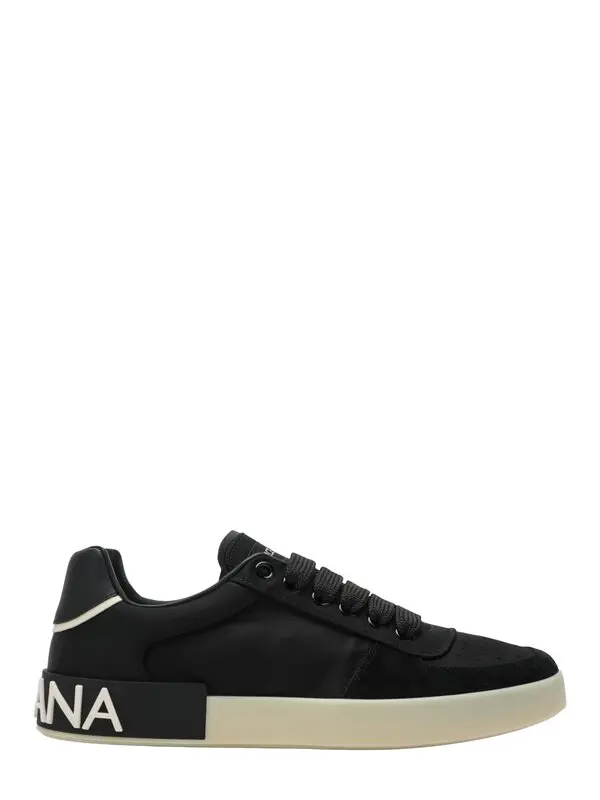 Dolce & Gabbana Portofino Panelled Sneakers - Black