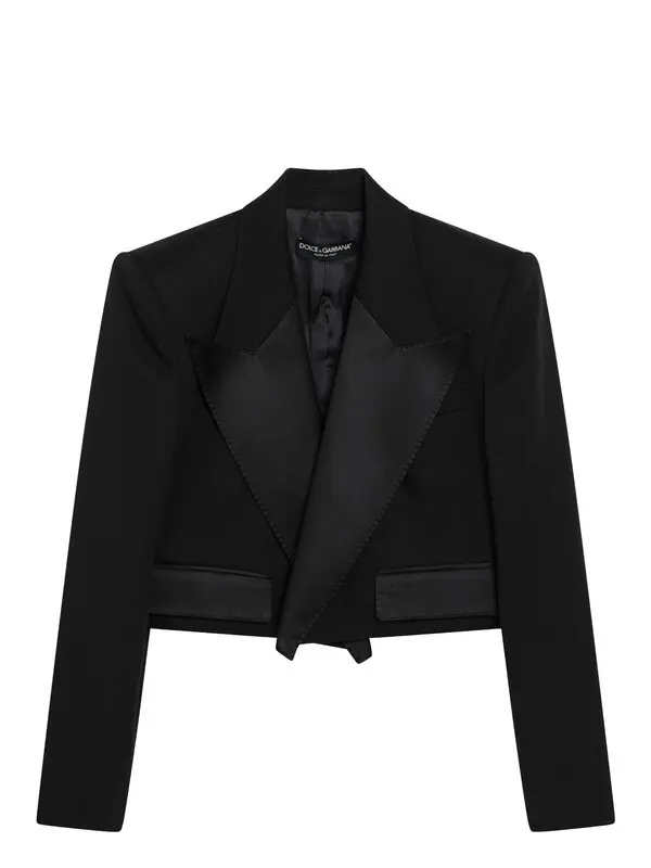 Dolce & Gabbana Wool Gabardine Spencer Tuxedo - Black