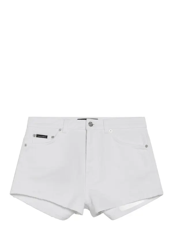 Dolce & Gabbana Cotton Denim Shorts - White