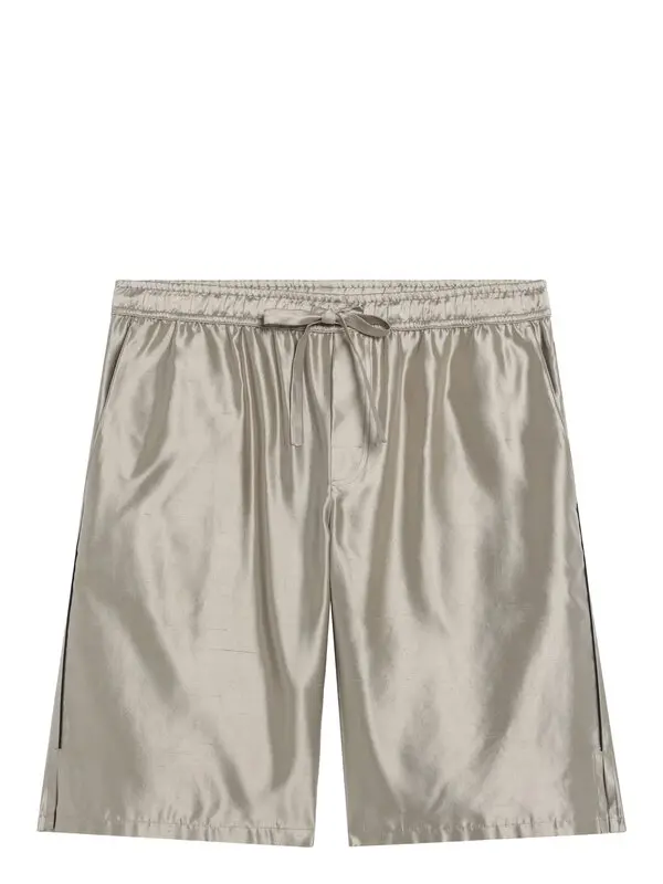 Dolce & Gabbana Silk Satin Bermuda Shorts - Beige