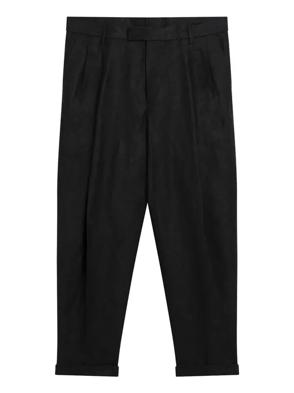 Dolce & Gabbana Linen Canvas Trousers - Black