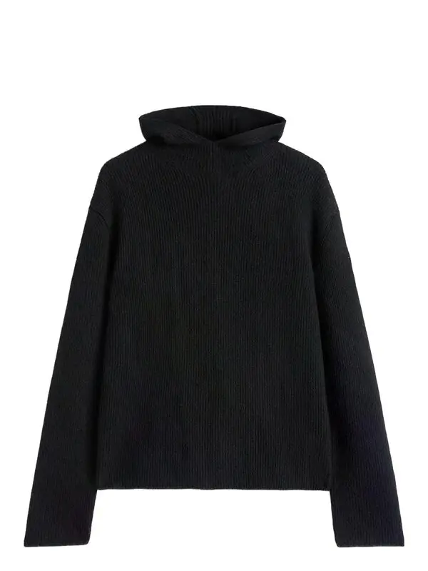 JIL SANDER X Moncler Ribbed-knit Hooded Sweater - Black