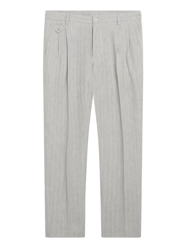 Dolce & Gabbana Pinstripe Linen Tailored Trousers - Multicolor