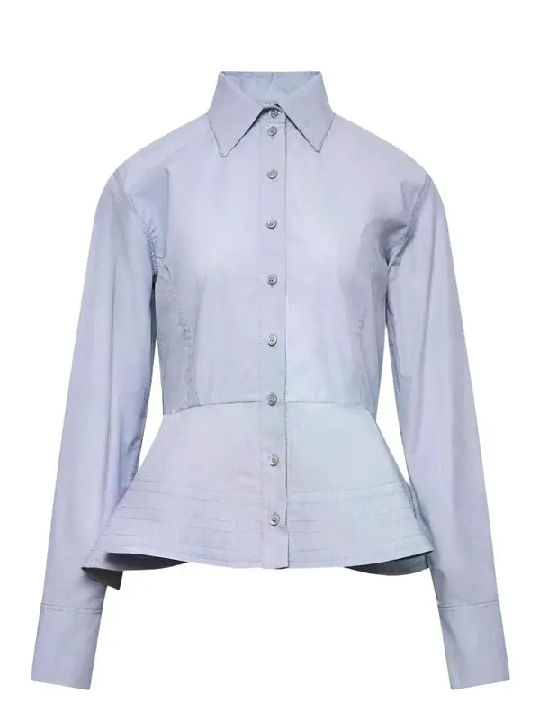 Stella McCartney Peplum-hem Long-sleeve Shirt - Blue