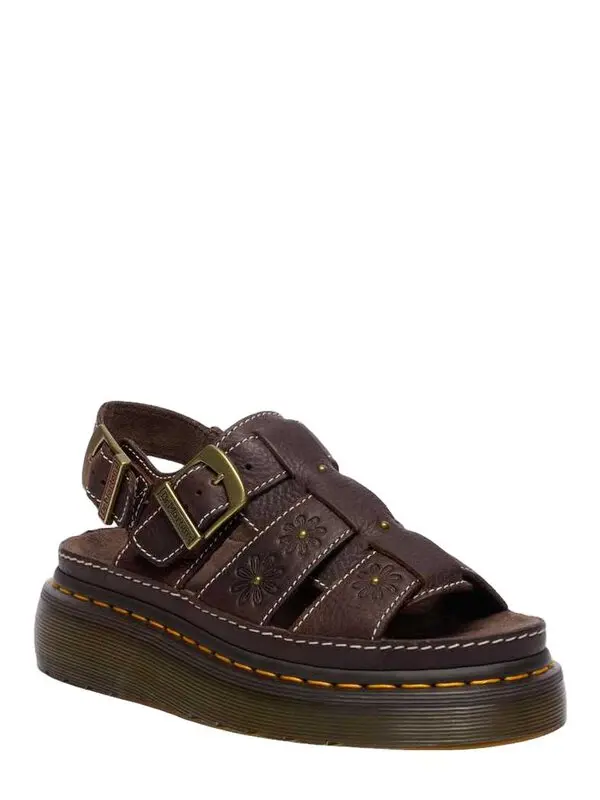 Dr. Martens Wrenlie Grizzly Leather Fisherman Sandals - Brown